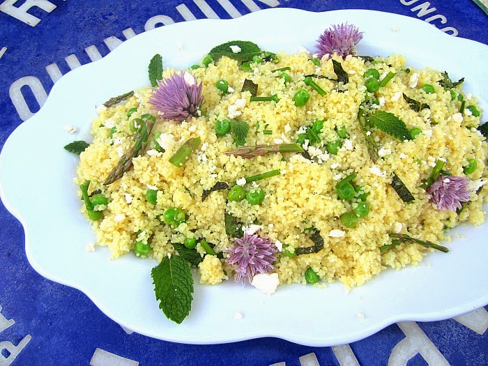 Spring Couscous w/ Peas, Asparagus & Mint