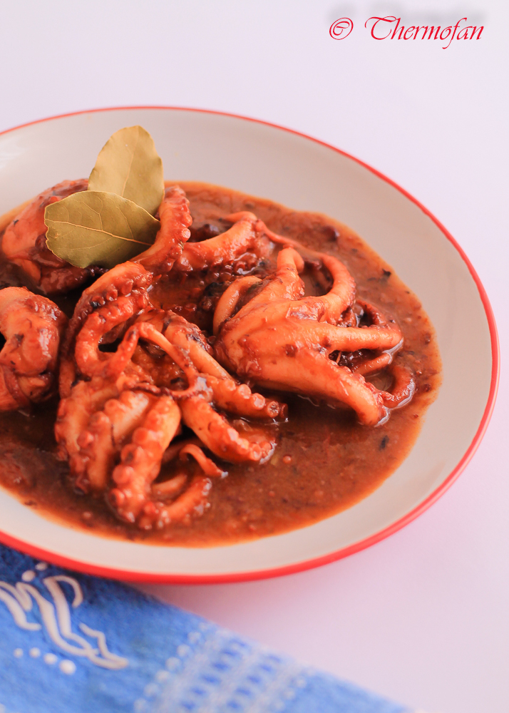 Pulpitos guisados en salsa de ron — Thermofan