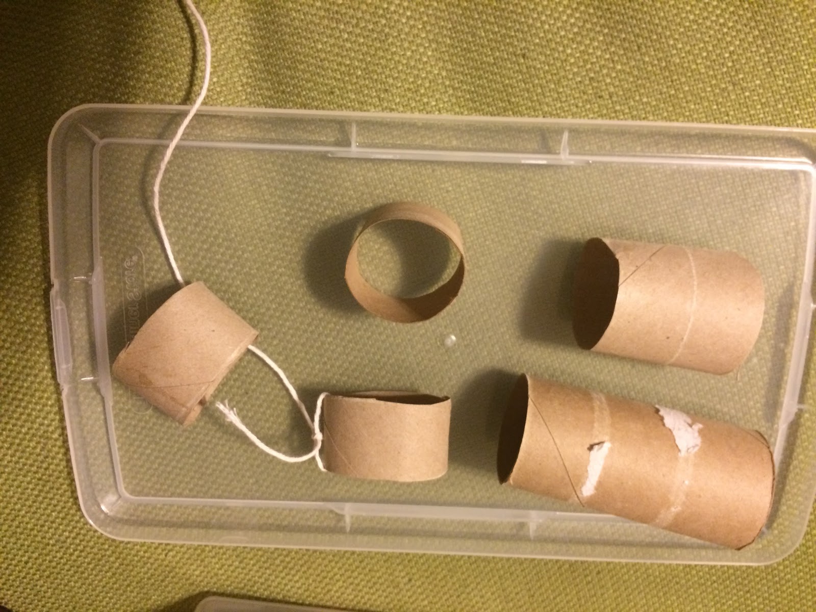 Raising a Mama: Toddler activity: threading toilet paper rolls