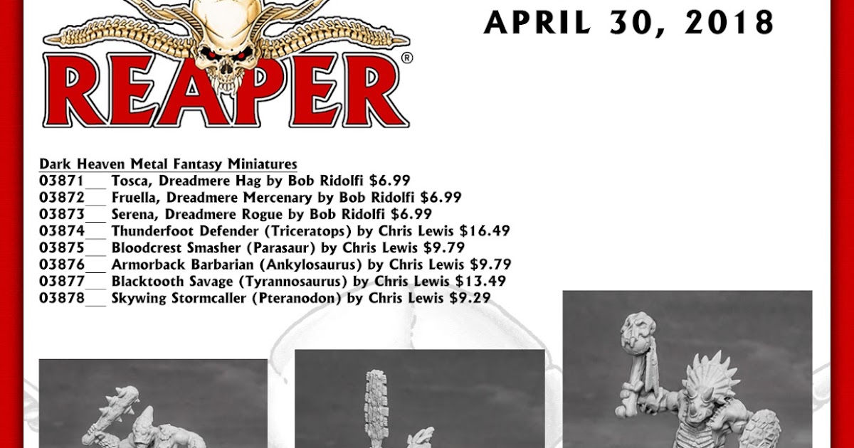 Tabletop Fix: Reaper Miniatures - New Releases