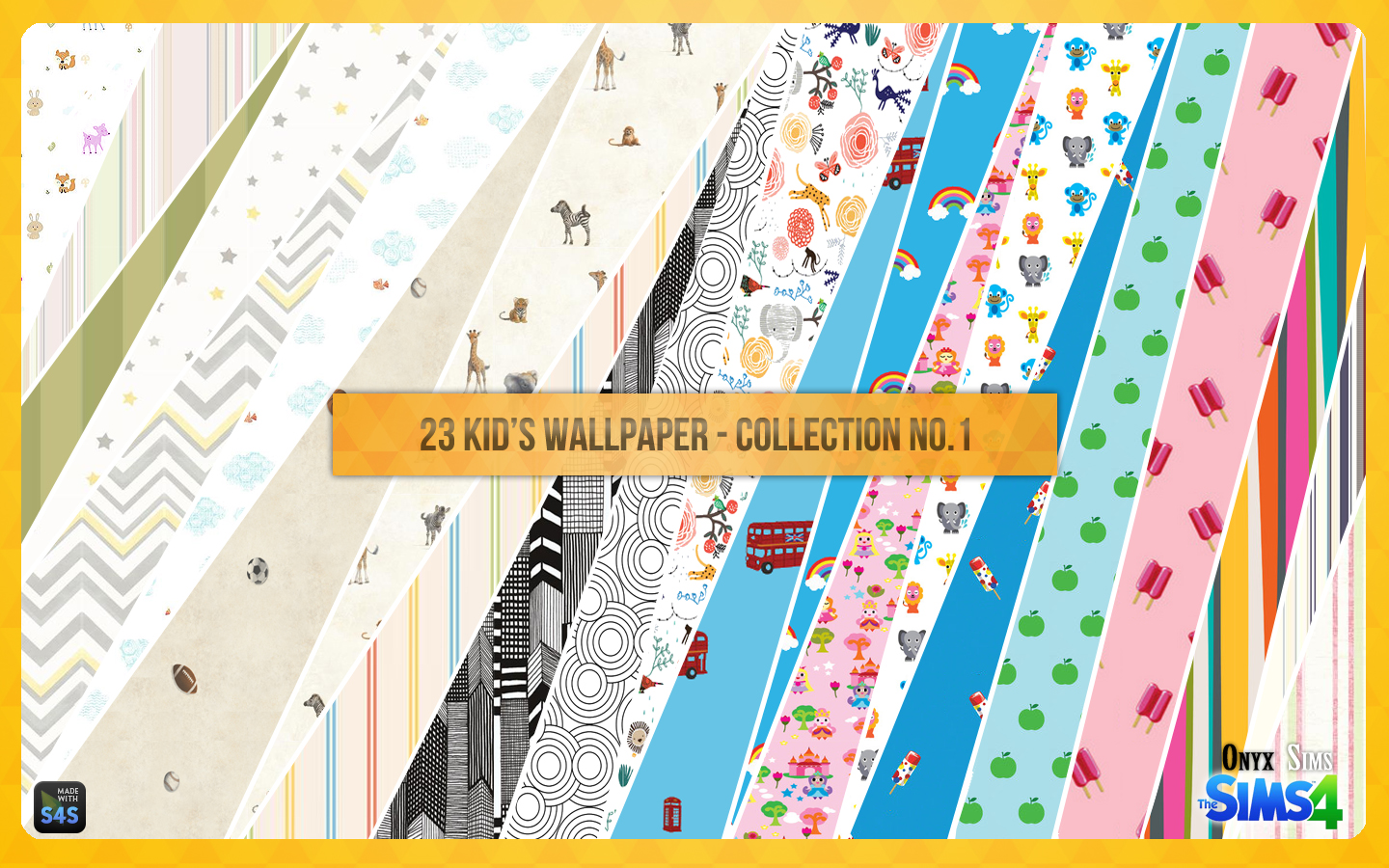 TS4 - Kid's Wallpaper Collection no.1 - Onyx Sims