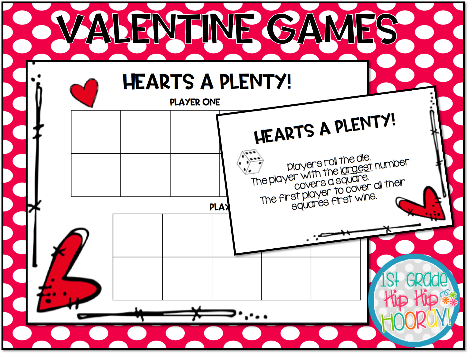 1st Grade Hip Hip Hooray!: You will "heart" these Valentine Math Games!