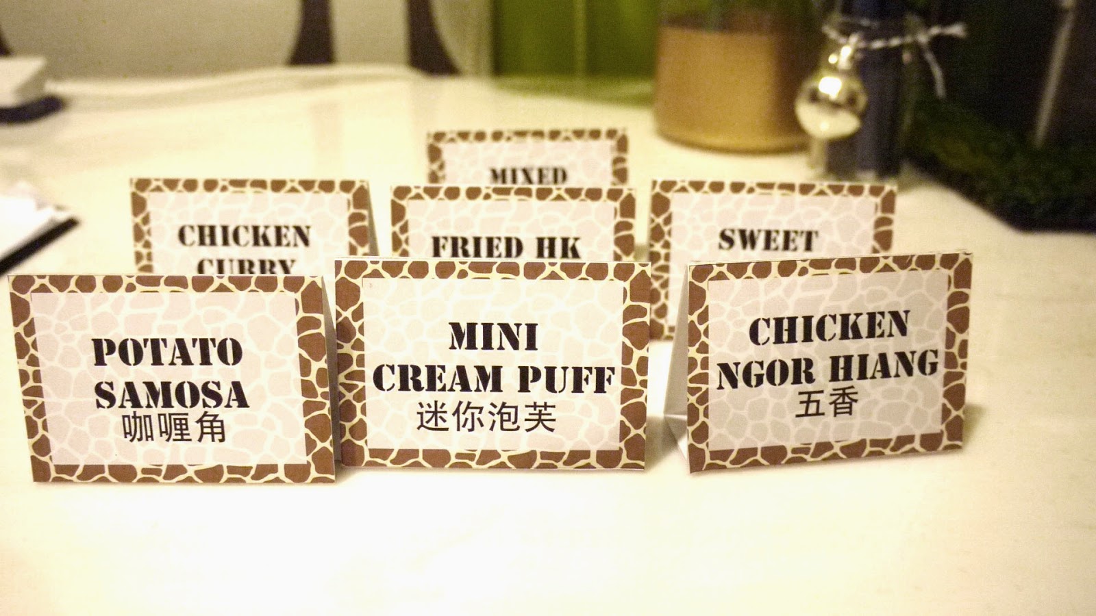 Jules, James & Jade: DIY Food tags for catering