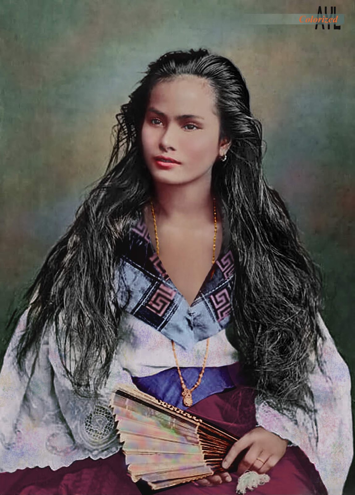 Colors for a Bygone Era: A vintage portrait of a Filipina mestiza taken ...