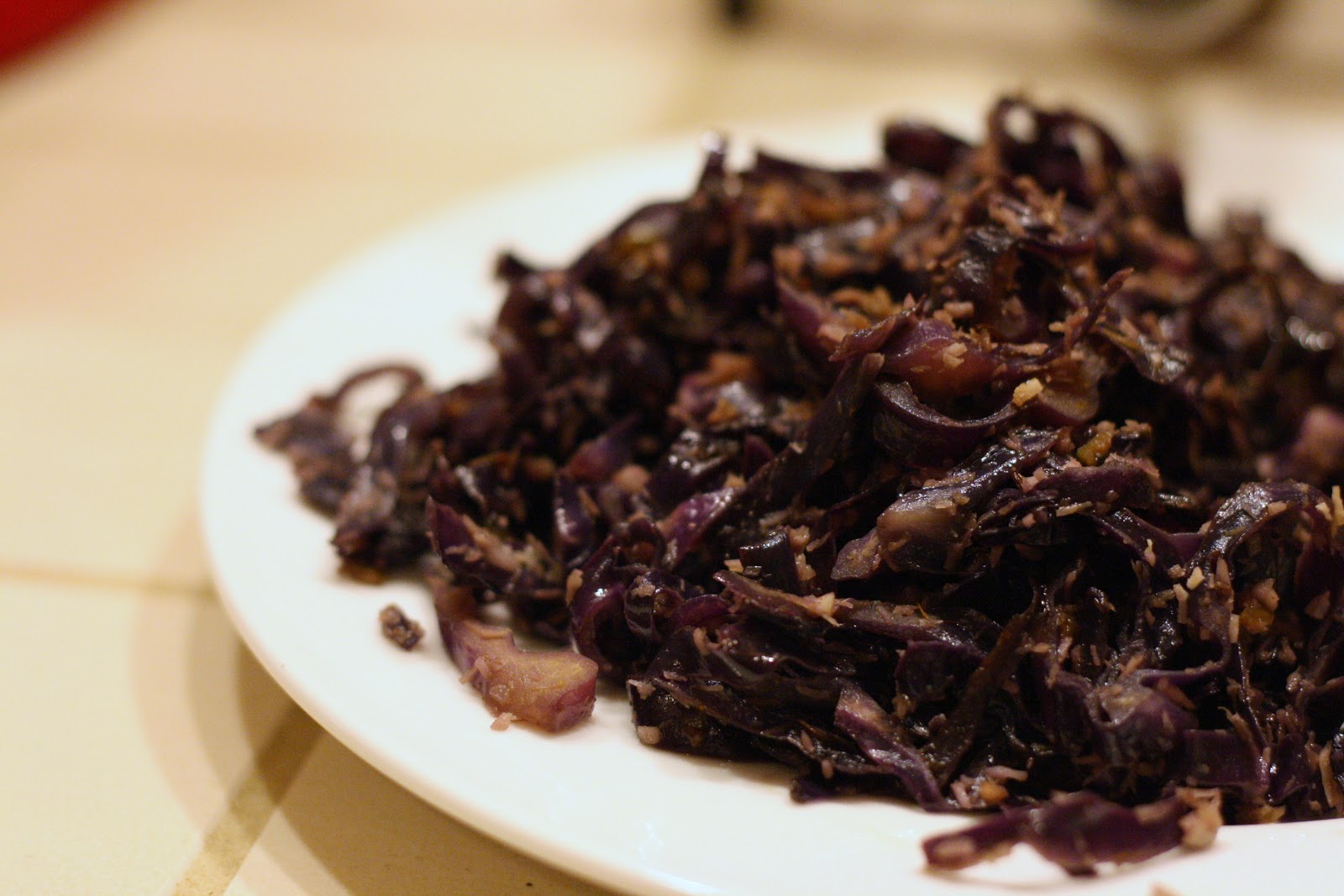 Laine's Recipe Box: Red Cabbage Stir-Fry with Coconut