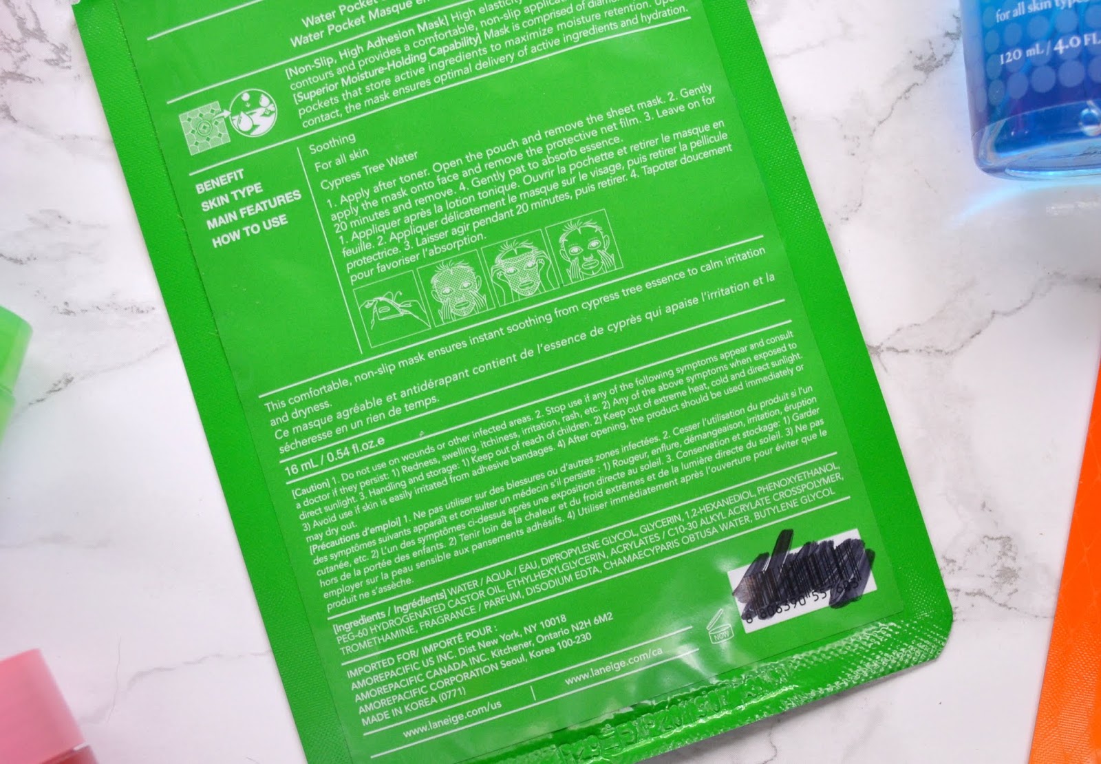 KBEAUTY | Laneige Water Pocket Sheet Masks #1 to #6 - The Breakdown ...