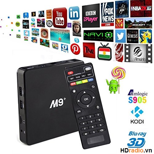 Android Box M9 Plus - Android 5.1 cho tải vô vàn ứng dụng xem HD.
