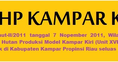 Visi dan Misi KPHP Kampar Kiri