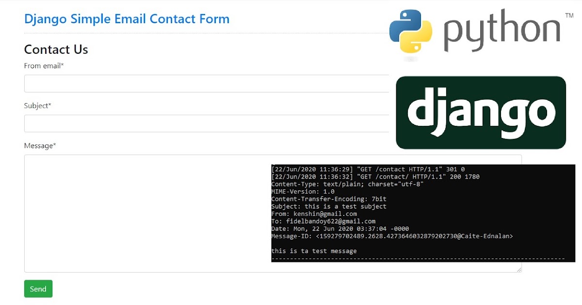 Django Simple Email Contact Form | Tutorial101