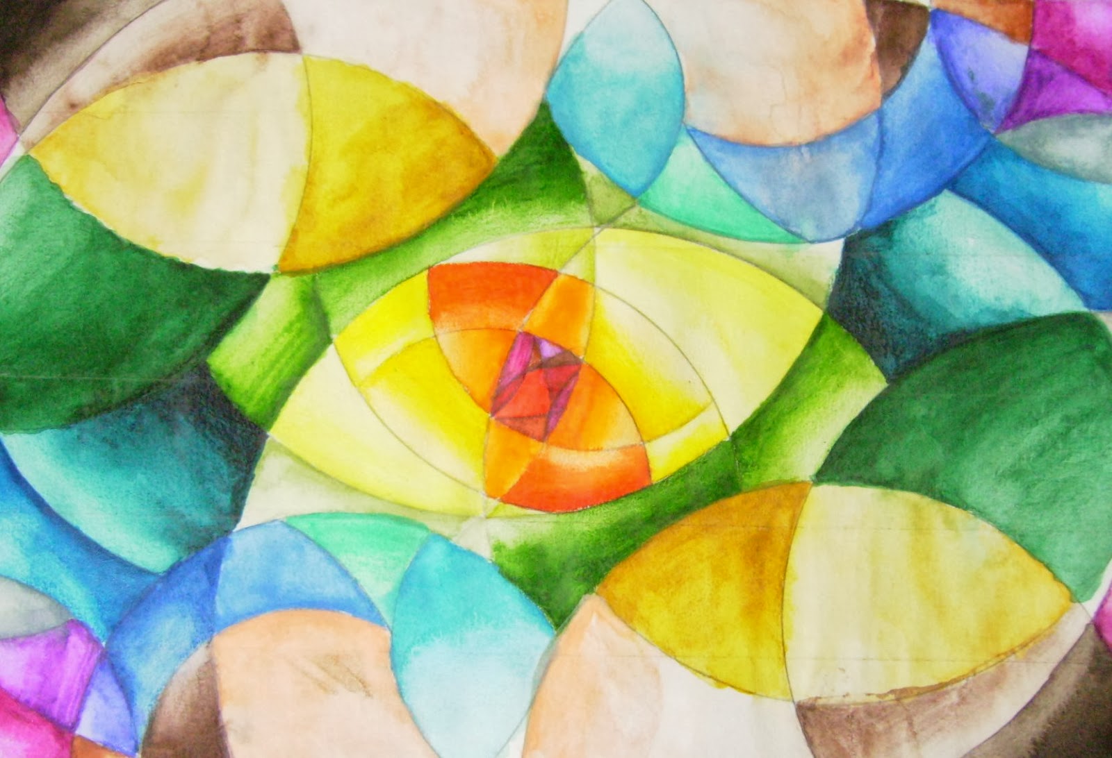 Arkydibujo: Composición geométrica: Lapices acuarelables