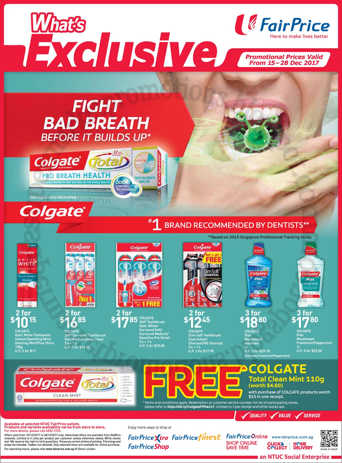NTUC FairPrice Colgate Promotion 15 - 28 December 2017 ~ Supermarket ...