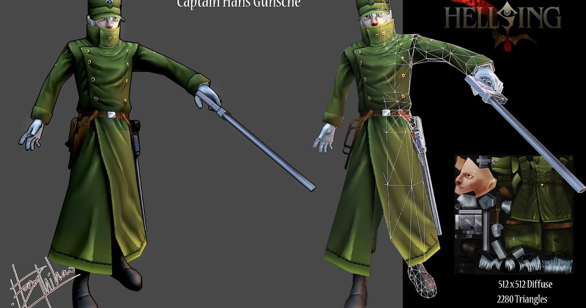 Lowpoly Ltd.: The Captain (Hellsing character)