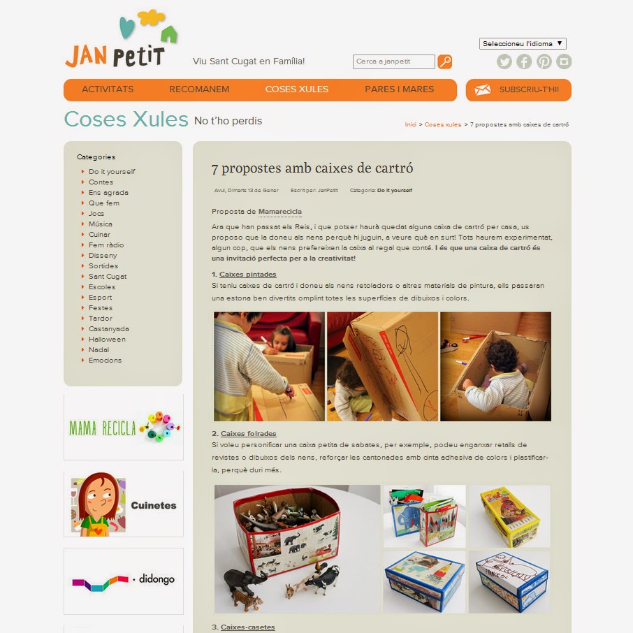 Mamà recicla: Caixes de cartró, a Jan Petit / Cajas de cartón, en Jan ...