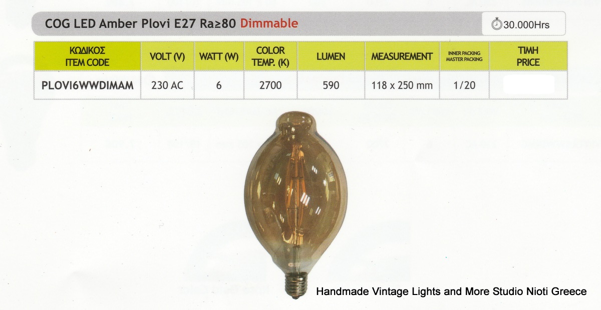 STUDIO NIOTIS: Λαμπτήρες Ρετρό COB CRYSTAL LED - COG LED DECOR - COG ...
