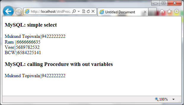 Mukund Topiwala Stored Procedure In Php With Example