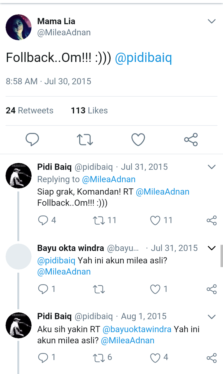 Milea dan Dilan Asli, Twitter Milea Palsu?
