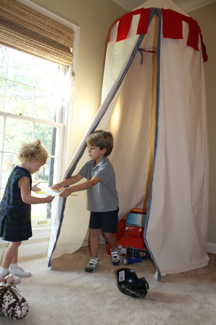 Seamingly Smitten: Knight Bedroom Makeover with Castle Canopy Play Tent