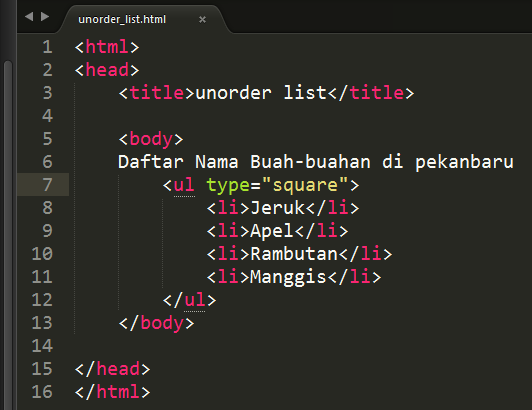 Cara Membuat Daftar / List di HTML Lengkap Unorder list, Order List ...