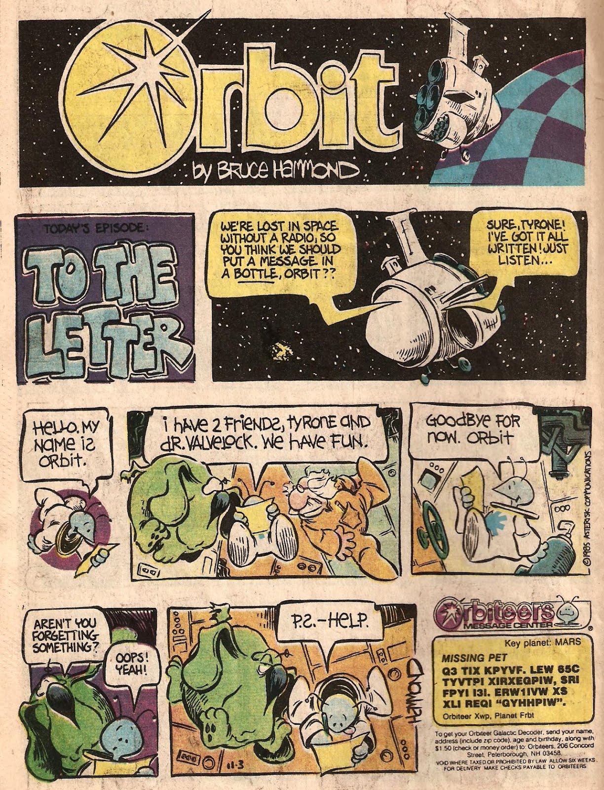 Sunday Comics Debt: The Orbit Project