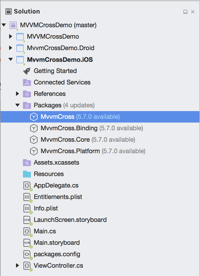Now let's start to create same app in Xamarin.iOS and Xamarin.Android with MVVMCross framework.