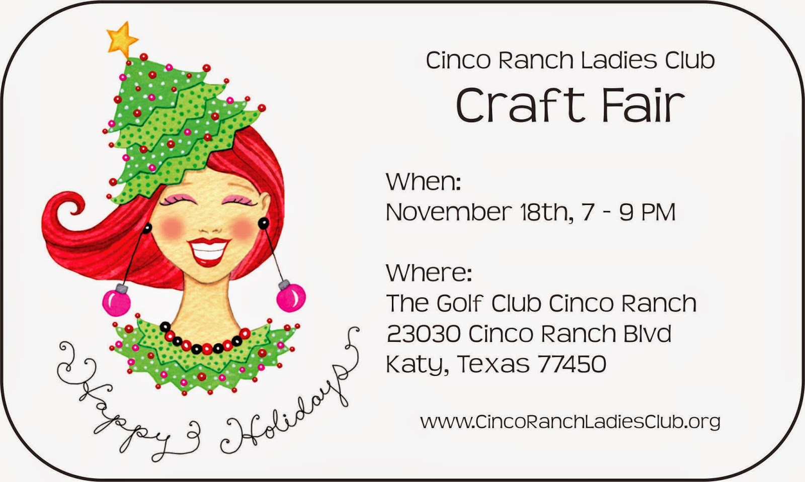 Essential Health Solutions: Invite to Cinco Ranch Ladies Club Craft Fair