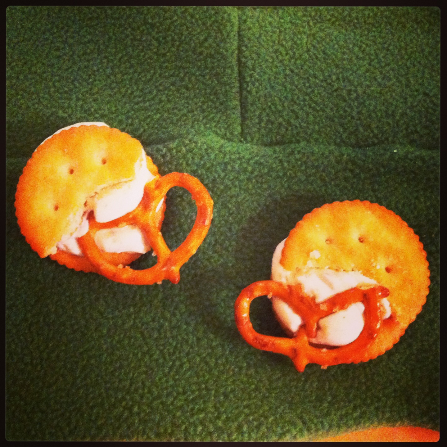 Married to Colors: Football Helmet Cracker Snacks