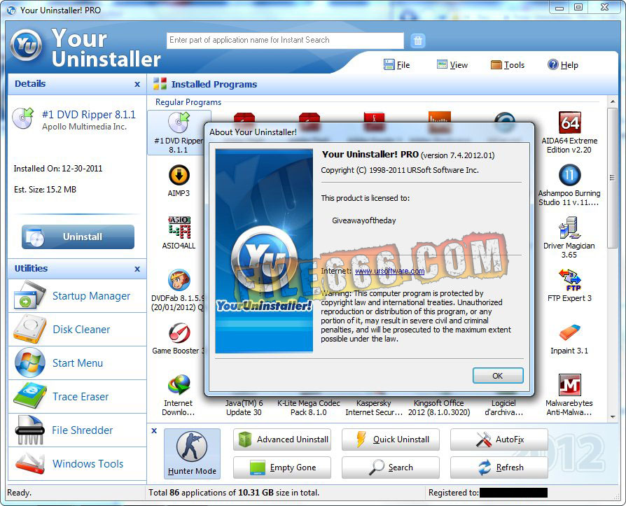 Sharing Informasi: Your Uninstaller Pro v7.4.2012.01 Full Serial Key