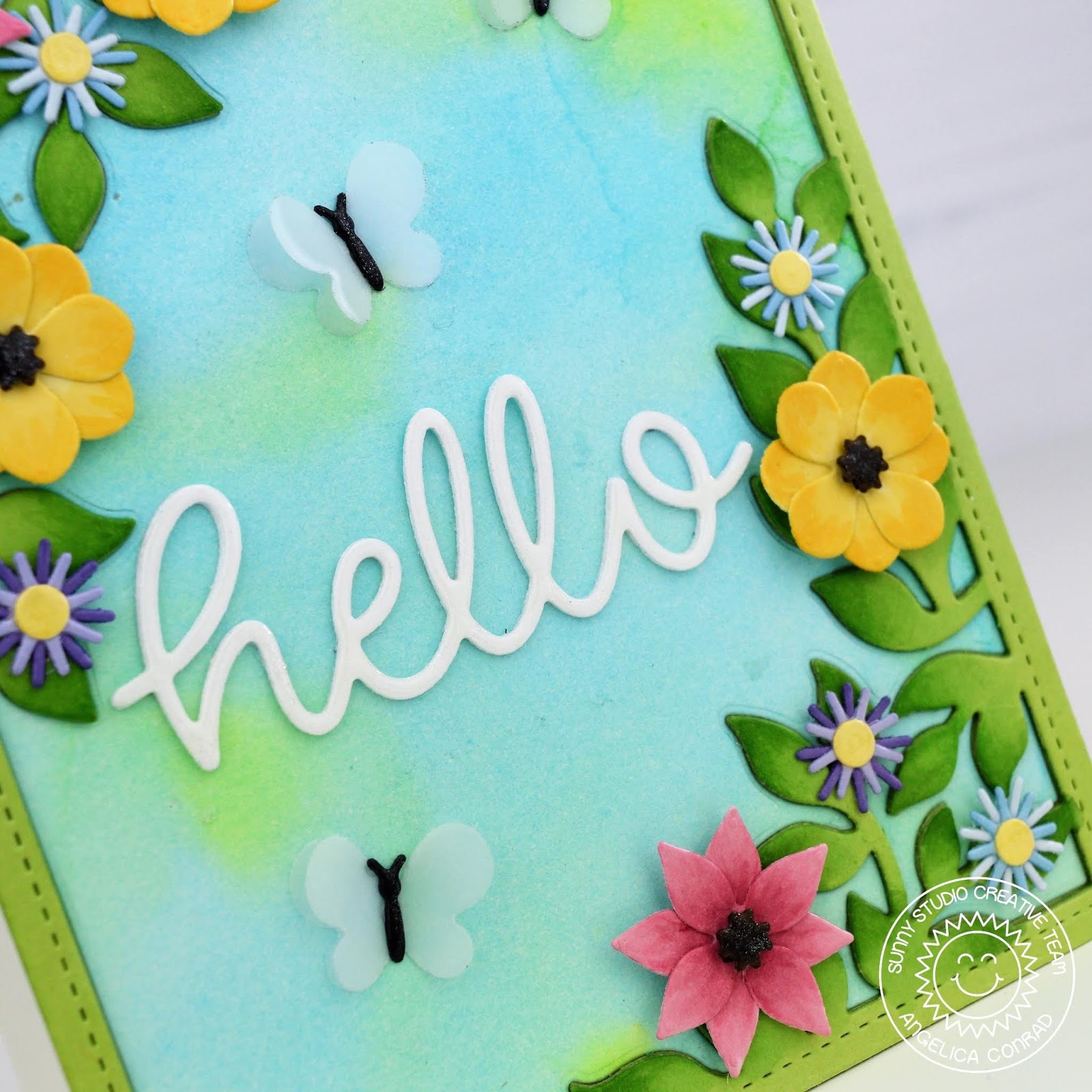 Sunny Studio: Botanical Backdrop Cards with Angelica & Juliana