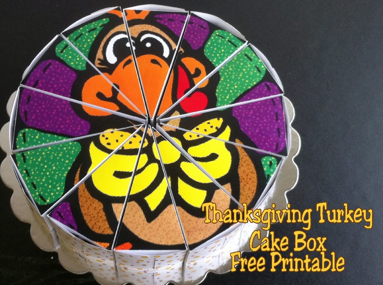 Thanksgiving Turkey Cake Box Free Printable