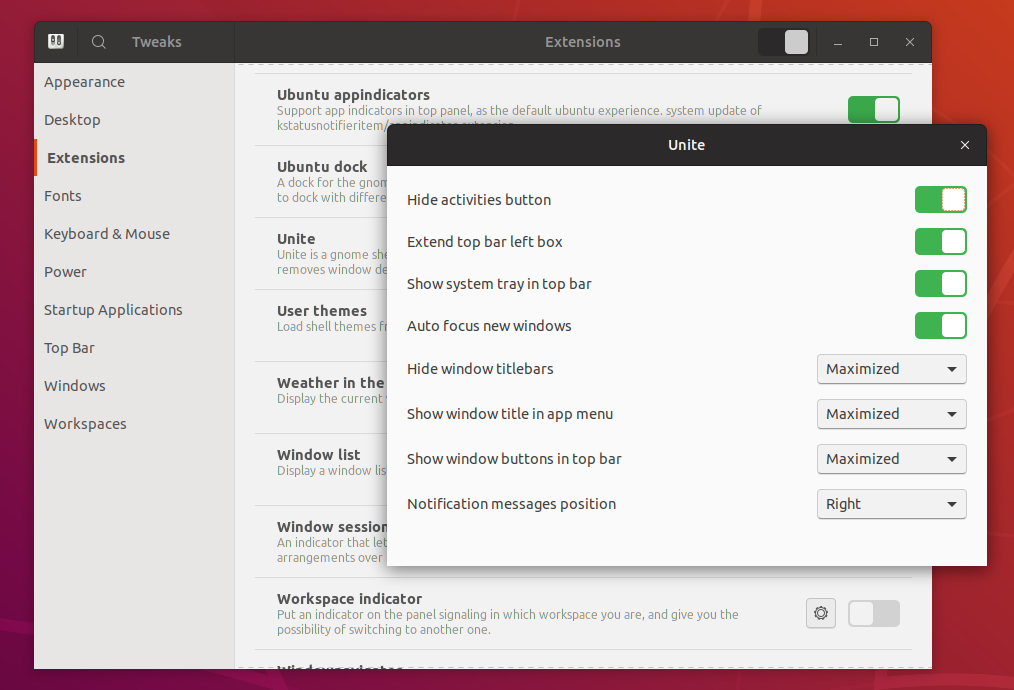 Make Gnome Shell More Like Unity With Unite Extension - Linux Uprising Blog