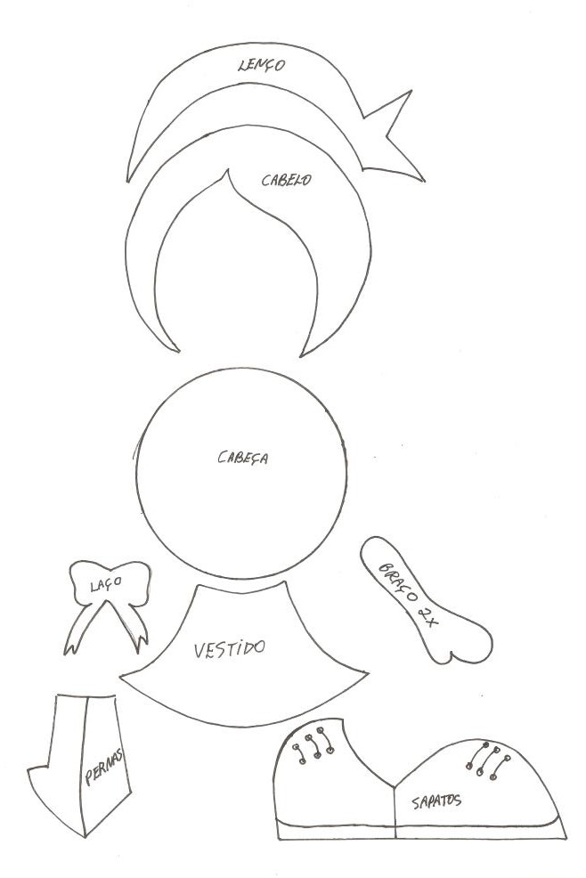 Bonecas com molde - Ver e Fazer
