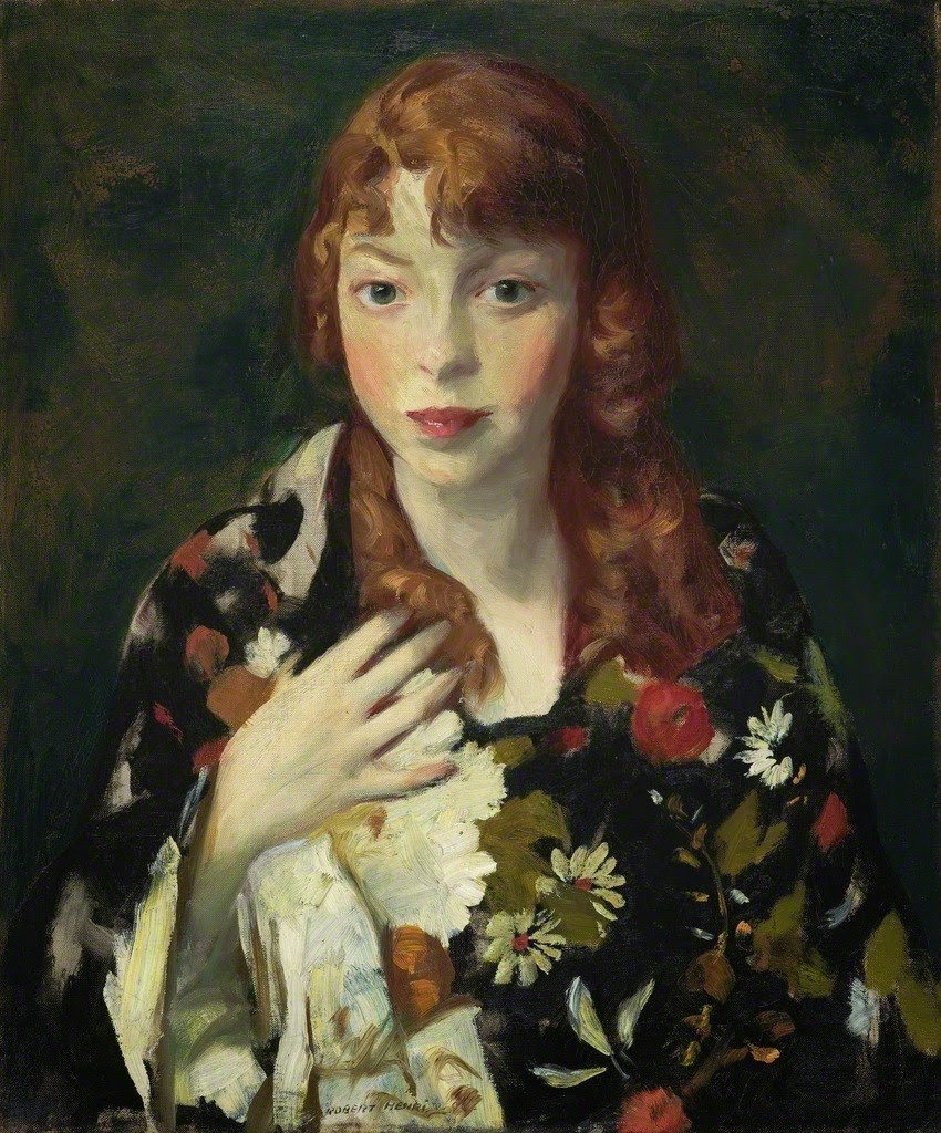 Robert Henri | Edna Smith in a Japanese Wrap, 1915 | Fine Art Masters