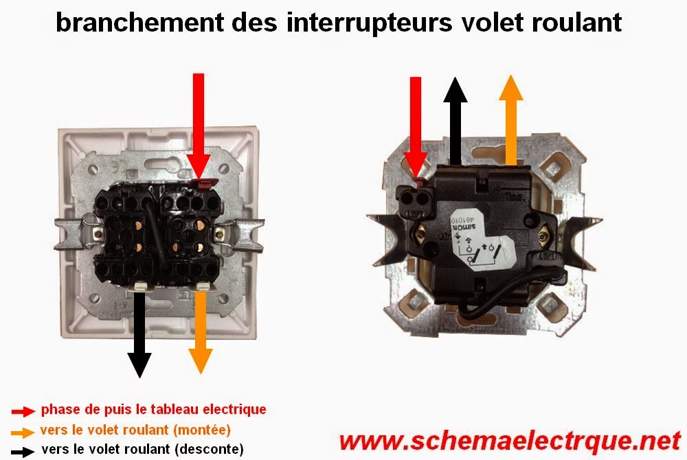 Branchement interrupteur volet roulant siemens