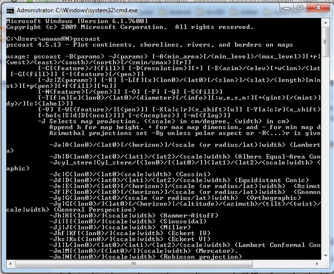 Instal Software GMT (Generic Mapping Tools) di Windows | Share to The World