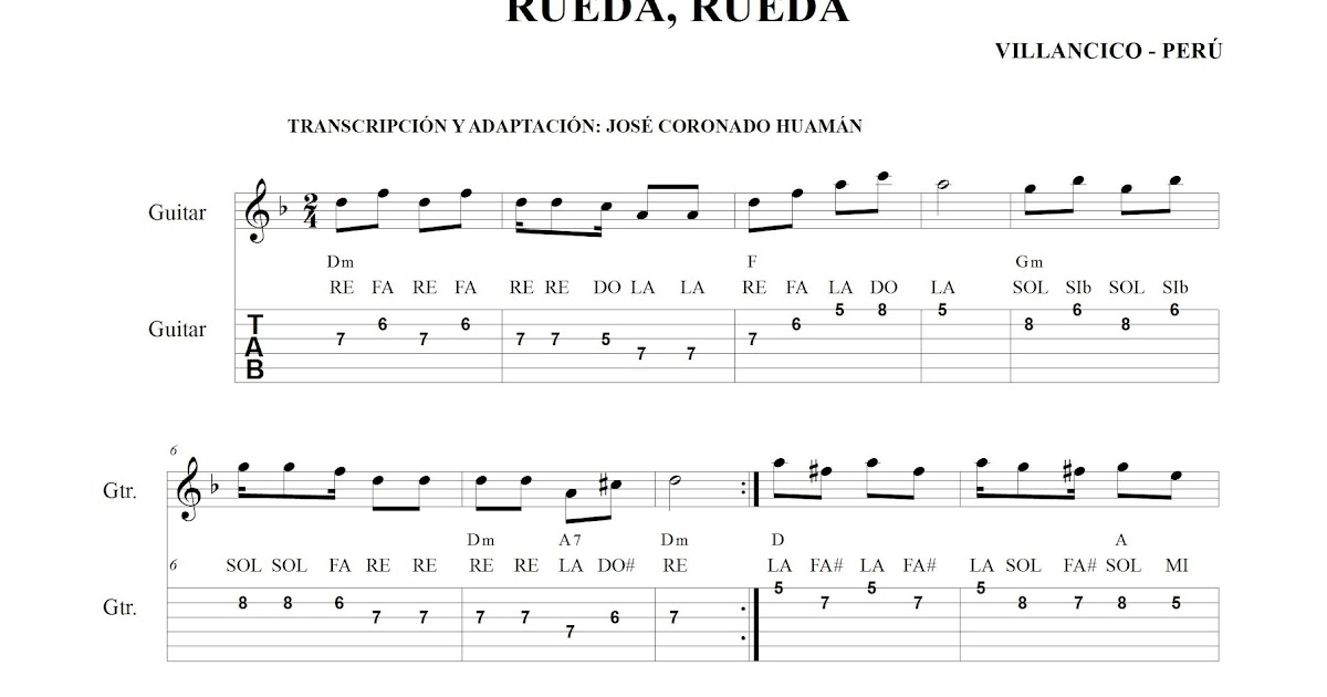 MÚSICA Y PARTITURAS JOSECOR: RUEDA, RUEDA