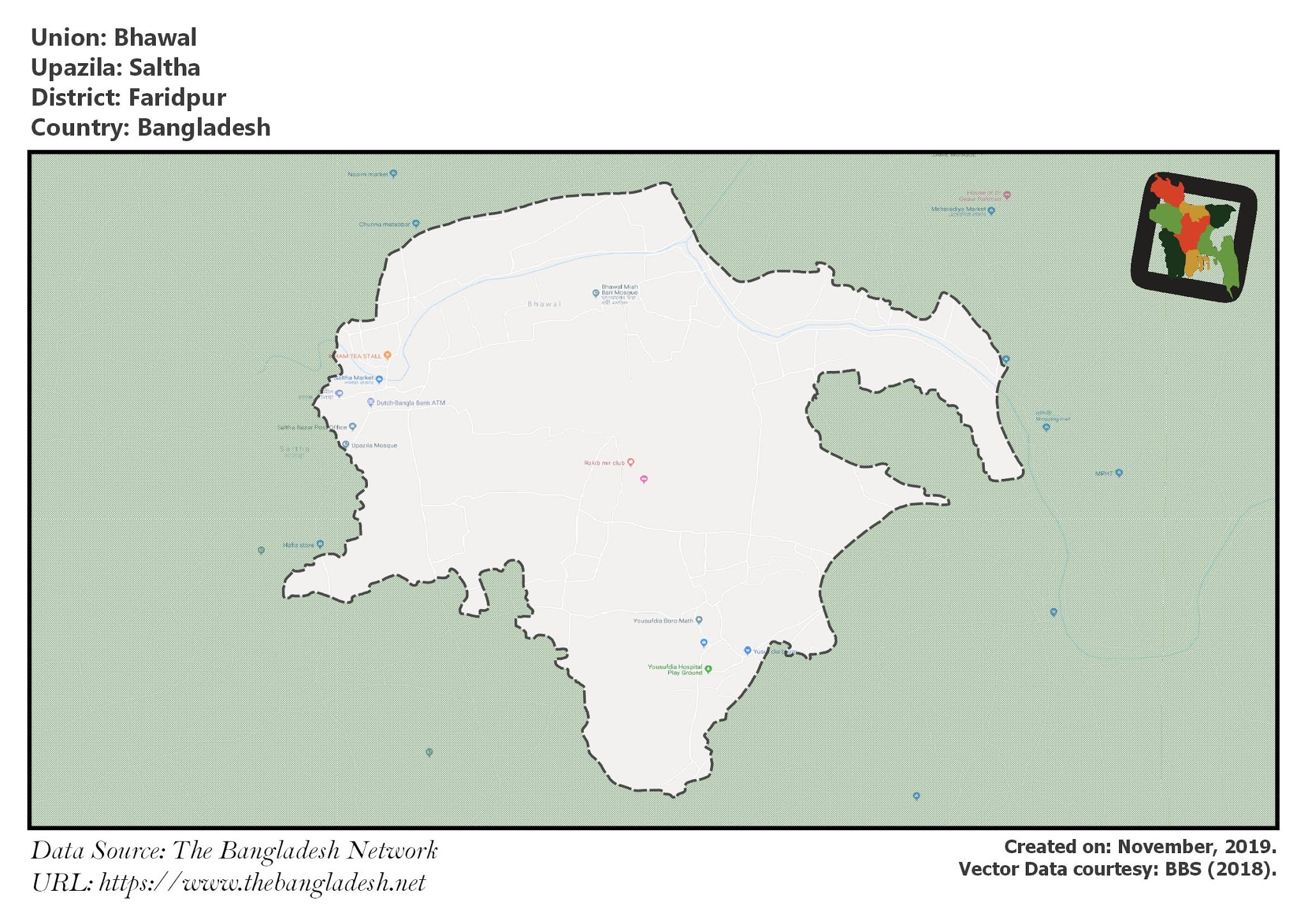 Bhawal Union, Faridpur