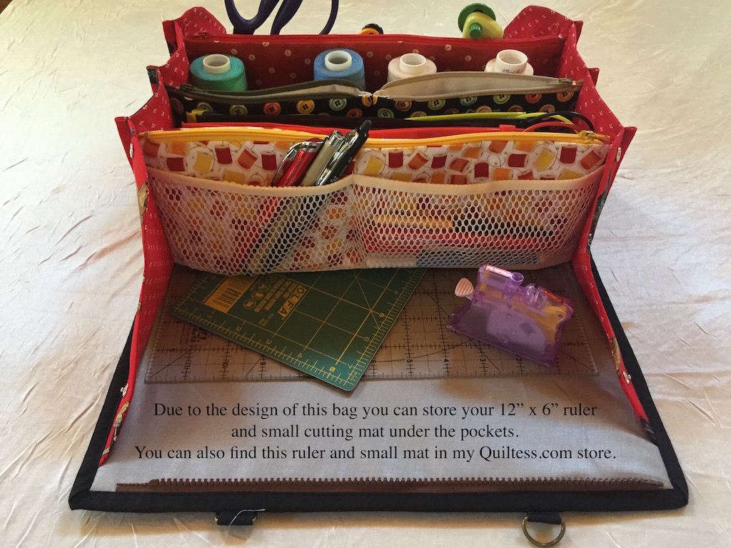 Quiltessa: Patchwork palette: My new Quilters organizer bag, now in red!