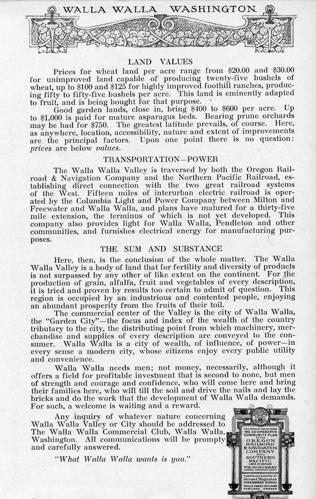 Bygone Walla Walla: vintage images of the City and County (and beyond ...