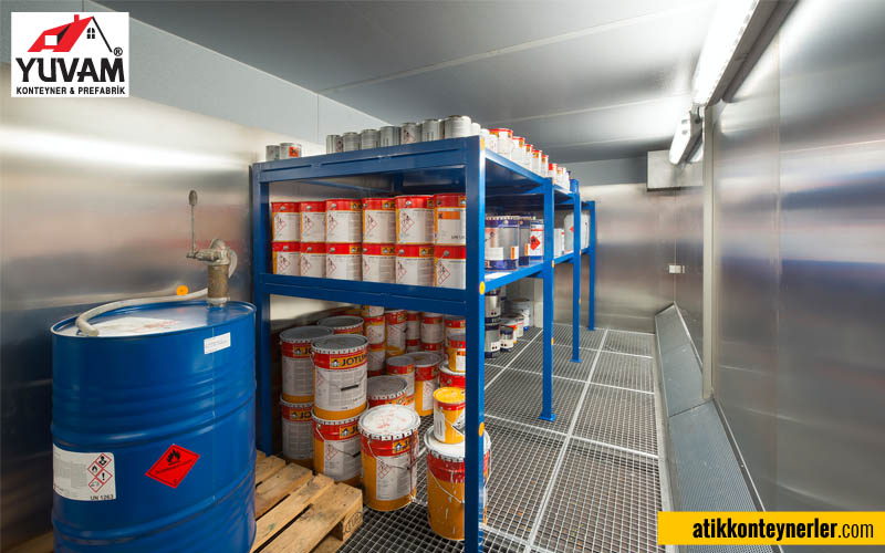 Boya ve Tiner Depolama Konteyneri - Atık Konteynerler