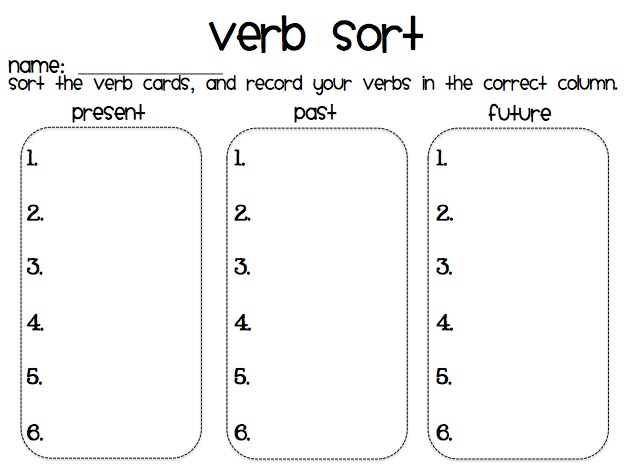 Little In Betweens: Verb FREEBIES!