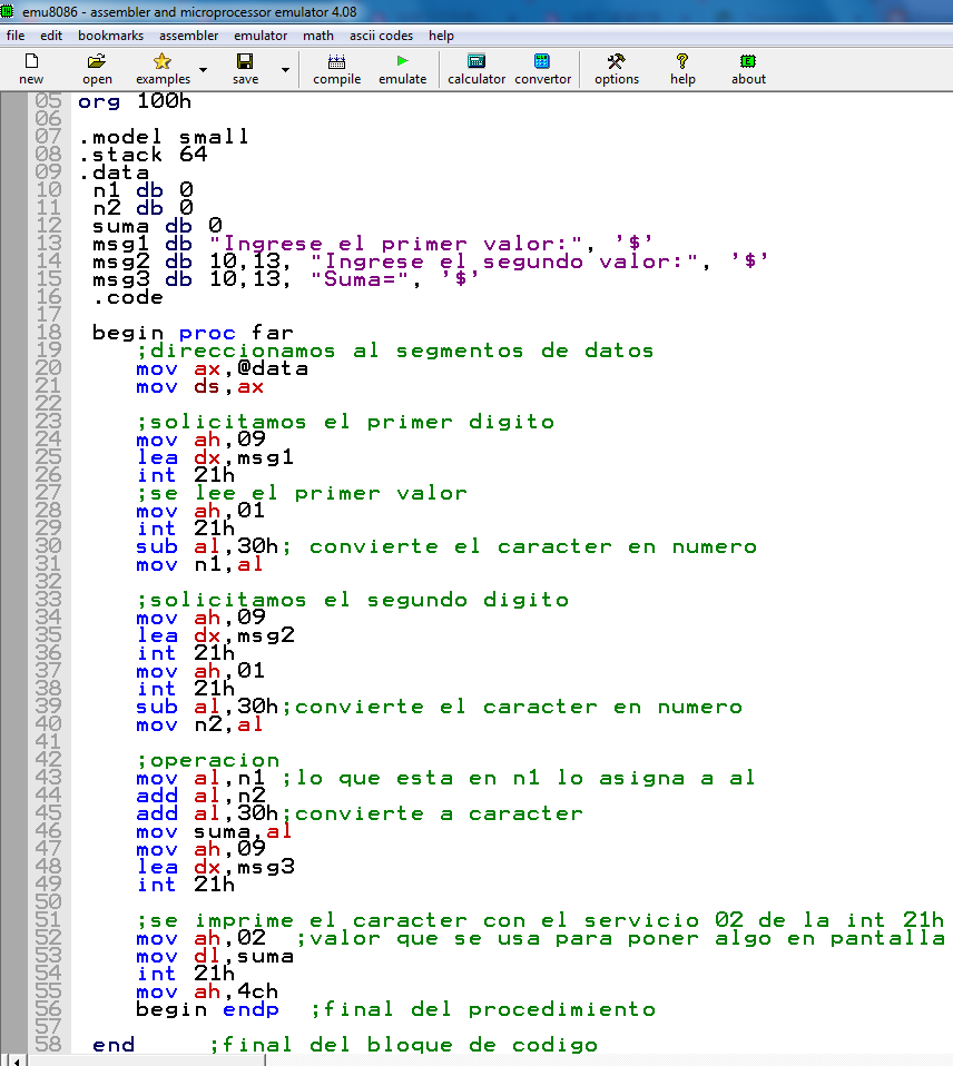Lenguaje de Interfaz: 1. Programa de suma de dos números(vídeo)