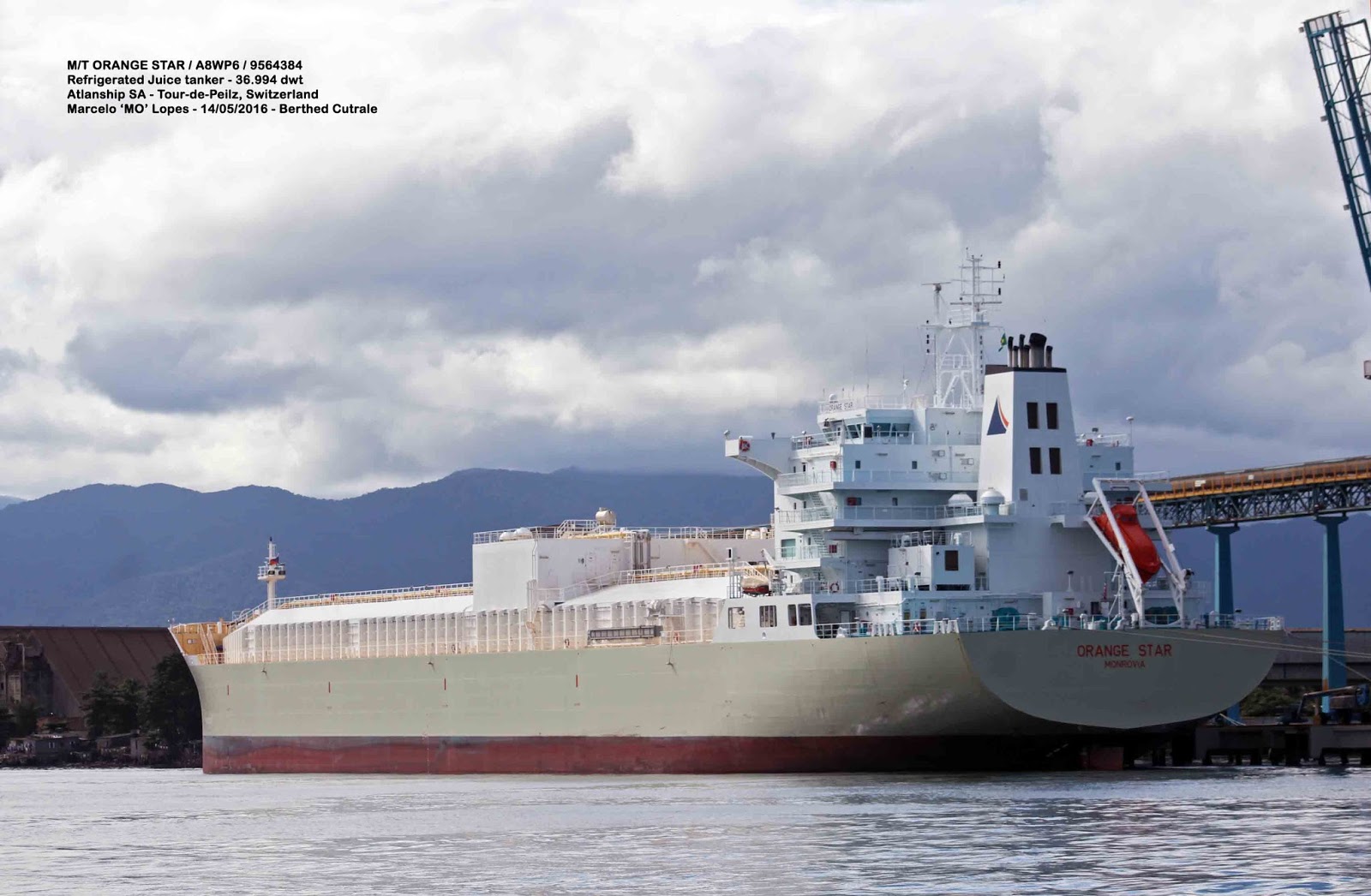 Santos Shiplovers: M/T Orange Star / A8VP6 - Em operação na Cutrale