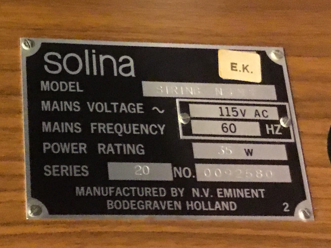 MATRIXSYNTH: 1974 ARP / Eminent Solina SE-IV (SE-1) String Ensemble SN ...