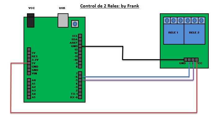 Arduino - Componentes y programación código abierto: Control de 2 relés ...