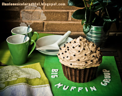 Receta Big Brownie Muffin, con Frosting de Nutella. | Ilusiones Color ...