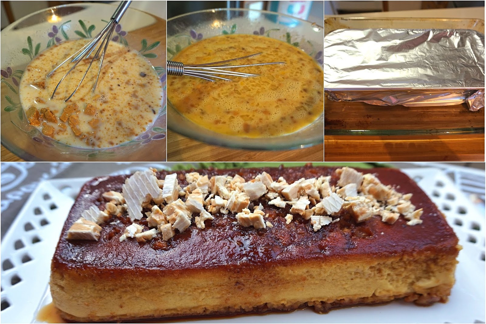 Flan de turrón. Receta fácil y súper rica.