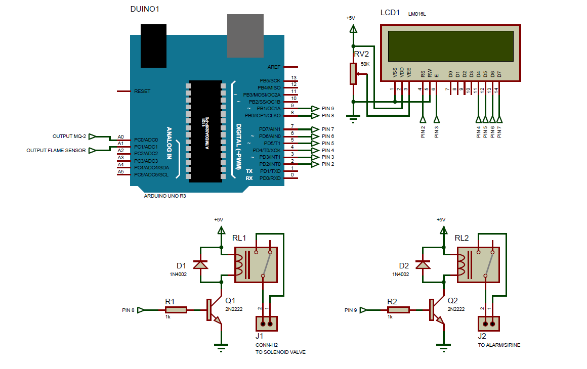 Koneksi Arduino UNO dengan LCD