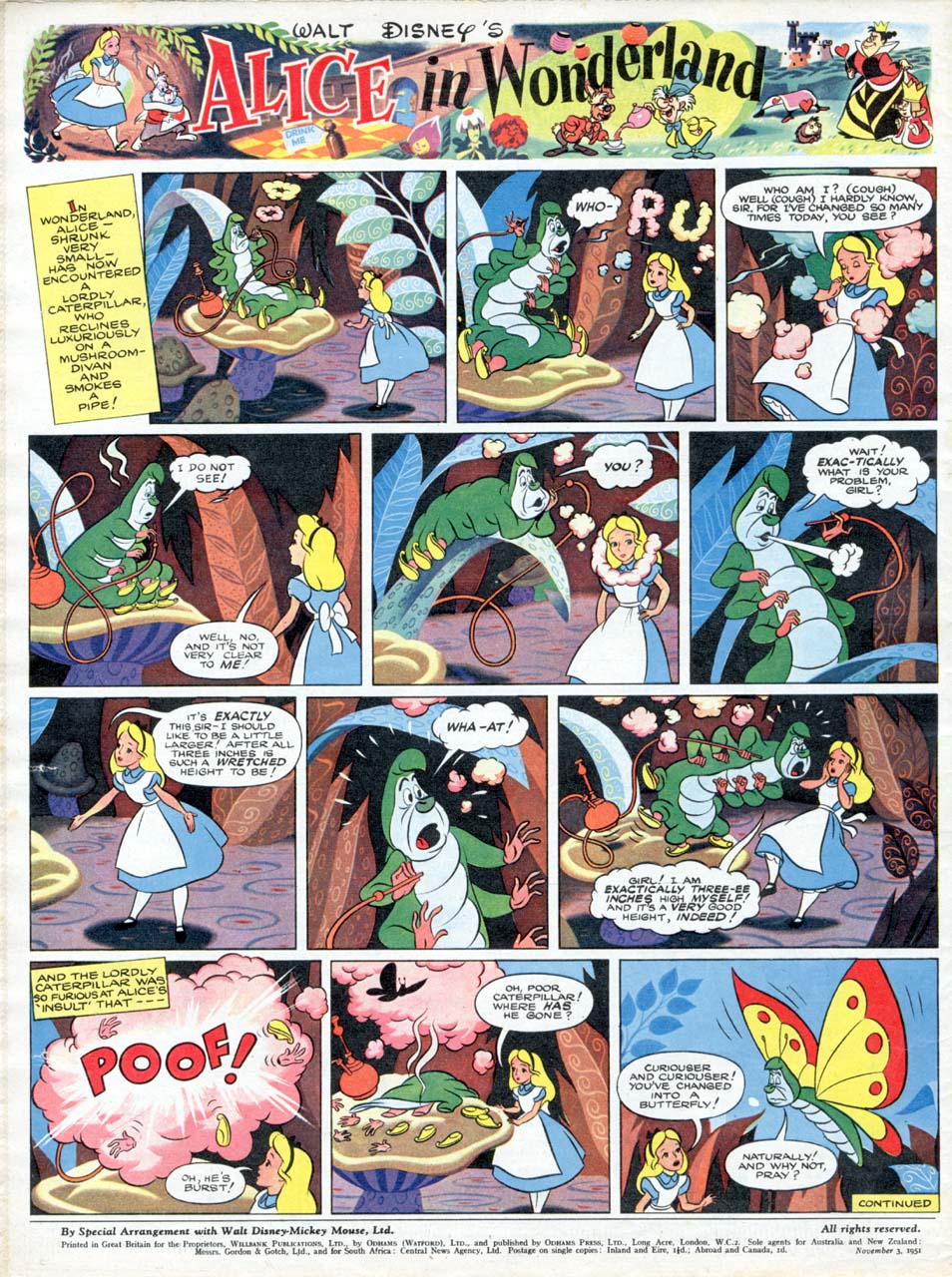 Vintage Disney Alice in Wonderland: Mickey Mouse Weekly #599 from ...