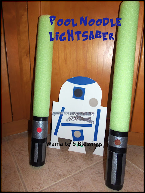 Star Wars Pool Noodle Lightsaber - Boys Will Love! - Mama to 6 Blessings