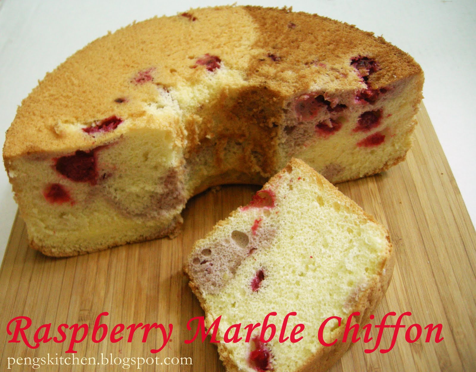 Peng's Kitchen: Raspberry Marble Chiffon